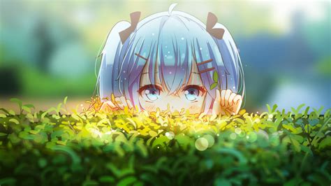 วอลเปเปอร์ แสงแดด สาวอะนิเมะ ธรรมชาติ มังงะ สีเขียว Vocaloid