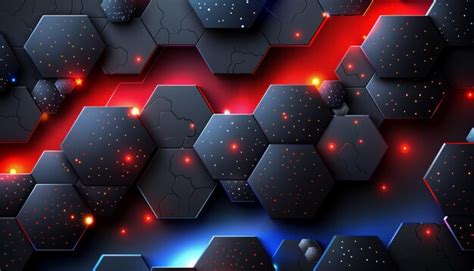 Futuristic Glowing Hexagonal Scifi Technology Background Premium Ai Generated Image