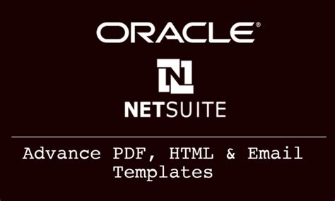 Create Netsuite Advance Pdf Html And Email Templates By Araza1991 Fiverr
