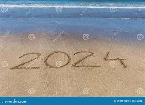 Written In The Sand On The Seashore Stock Image Image Of Sand