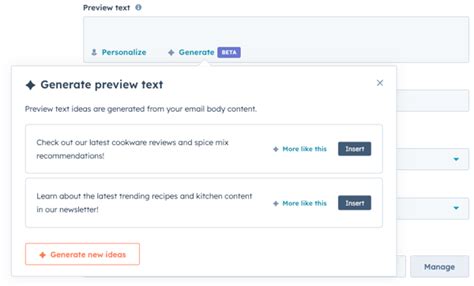 Generate Preview Text For Marketing Emails Using Hubspot Ai