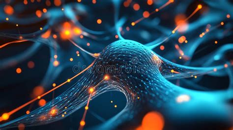 Futuristic Neural Network Visualized With Glowing Connections And Synapses Stock Image Image