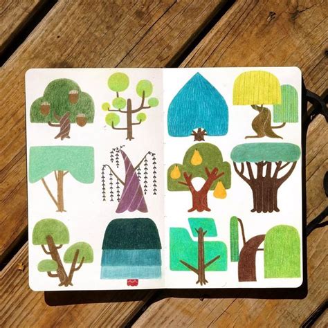 Heegyum Kim On Instagram “sketchbook Trees Sketchbook Tree Colorpencil Drawing” Sketch