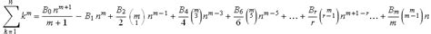 Sums And Bernoulli Numbers