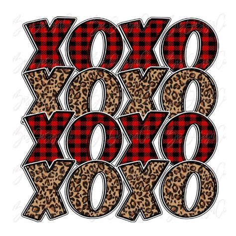 Xoxo Valentine Png Cheetah Leopard Red Xoxo Png File For Sublimation