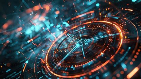 Time Travel Concept Showcasing A Digital Interface Displaying Time