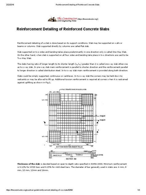 Reinforcement Detailing Of Reinforced Concrete Slabs Pdf