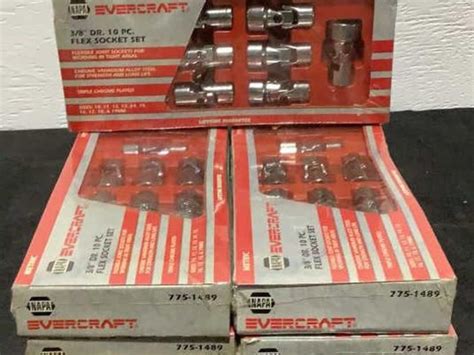 5 Napa Evercraft 10pc 3 8 Flex Socket Sets Lot 226 August