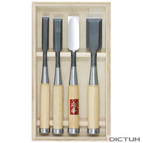 Hattori Carpenters Chisels 4 Piece Set Japanese Type Dictum