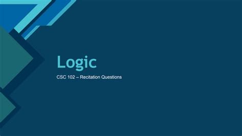 Logic Theory Recitation Ppt Completepptx