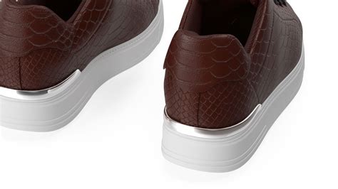 Sneakers Python Leather Brown 3D Model 49 3ds Blend C4d Fbx Max