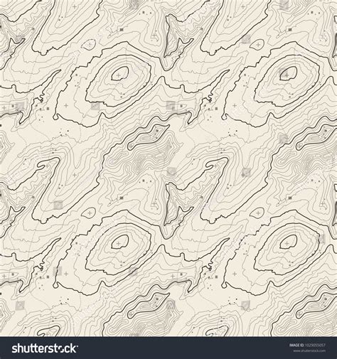 Seamless Pattern Topographic Map Background Space Stock Vector Royalty Free