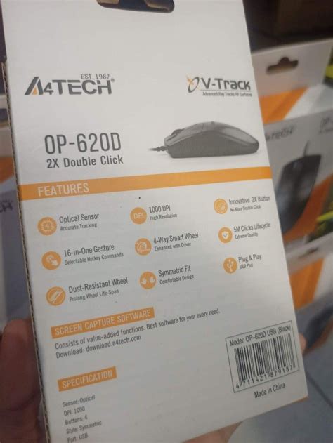 a4tech op 620d 2x click optical mouse black usb computers and tech parts and accessories mouse