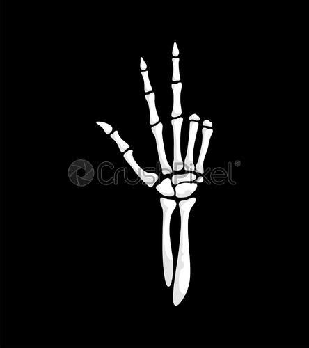 Skeleton Hand Gesture Three Fingers Silhouette Stock Vector Crushpixel