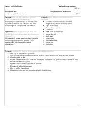 Lab Microscopy II Simple Stains Docx Name Abby Hoffmann Experiment Title Microscopy II