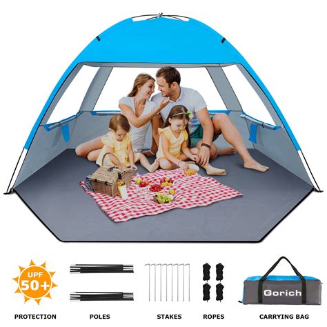 Gorich Beach Tent Beach Shade Tent For 4 5 Person With Upf 50 Uv