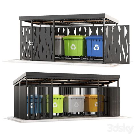 Garbage Bins Containers With Fencing In 2025 Urban Furniture Design
