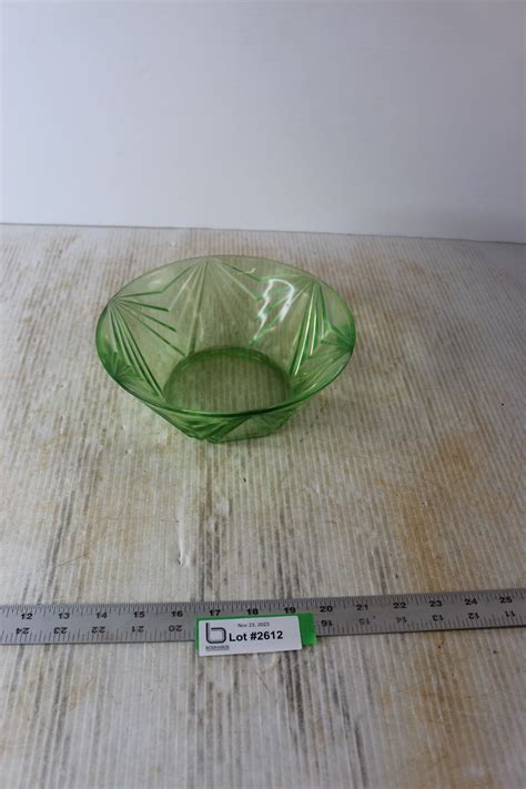 Green Glass Bowl Bodnarus Auctioneering
