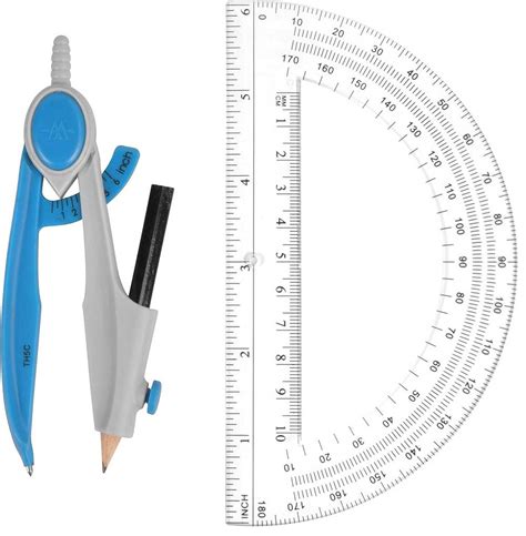 Westcott 2pc Compass And Protractor Set 14558 Quality Art Inc School