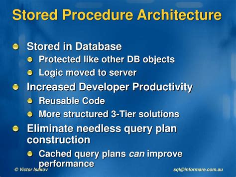 Ppt Sql Server Stored Procedures Architecture Performance