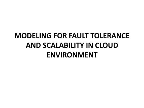 Solution Modeling For Fault Tolerance And Scalability In Cloud Studypool