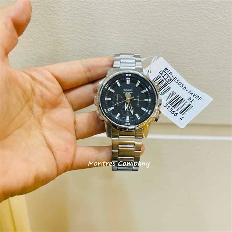 Montres Company香港註冊公司 30年老店 卡西歐 Casio 不鏽鋼錶帶 50 米防水 黑銀色 Mtp Mtpe505 Mtpe505d Mtp E505 Mtp E505d