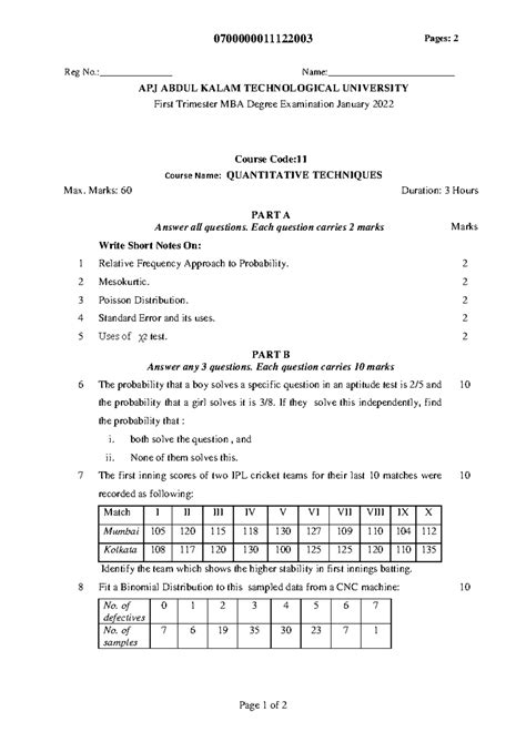 11 Qp Qt Question 0700000011122003 Page 1 Of 2 Course Code Course