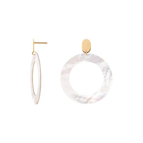 Kolczyki złote z masą perłową koła FW18738 46732