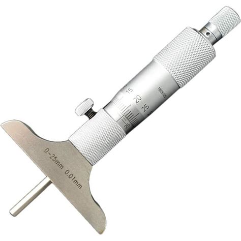 Micrometru Durabil De Adancime 0 25 Mm 0 01 Mm Inox Crom Emag Ro
