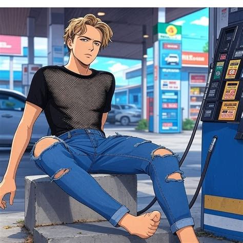 Barefoot Ethan At Gas Station By Codyblond On Deviantart