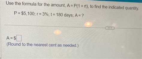 Solved Use The Formula For Simple Interest I Prt To Find Chegg