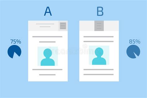 a b comparison split testing stock vector illustration of business