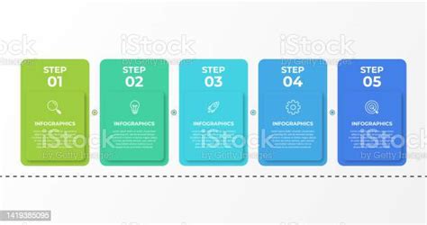 비즈니스 인포 그래픽 얇은 라인 프로세스 아이콘과 5 옵션 또는 단계와 사각형 템플릿 디자인 벡터 일러스트 레이 션 개념에 대한 스톡 벡터 아트 및 기타 이미지 Istock