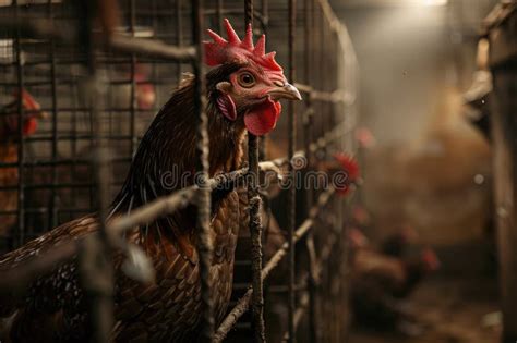 A Chicken In A Cage Stock Illustration Illustration Of Confinement