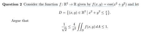 Solved Question 2 Consider The Function Fr2⇒r Given By