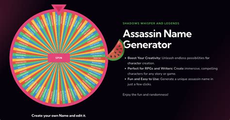 🗡️ assassin name generator alter ego and100 names to uncover the