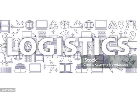 글로벌 물류 네트워크 개념입니다 파란색에서 선 아이콘 물류의 패턴입니다 평면 디자인입니다 벡터 그림 Eps10입니다 개념에 대한 스톡 벡터 아트 및 기타 이미지 Istock