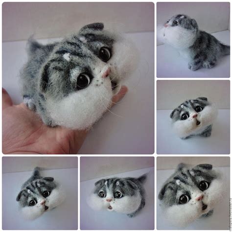 Игрушки животные ручной работы Заказать Валяные коты для примера Malupasy Ярмарка Мастеров