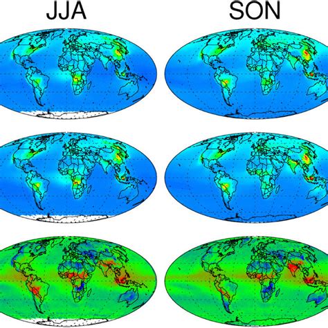 Global Distributions Of Seasonal A Mopitt Retrieved Surface Co B
