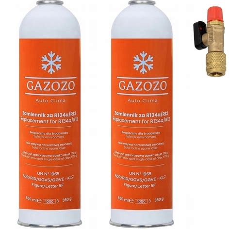 2x GAZ do Nabicia Klimatyzacji za R134a 2x ZAWÓR Shopee Polska