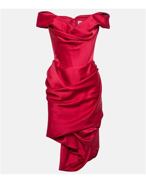 Vivienne Westwood Nova Cora Crepe Satin Minidress In Red Lyst