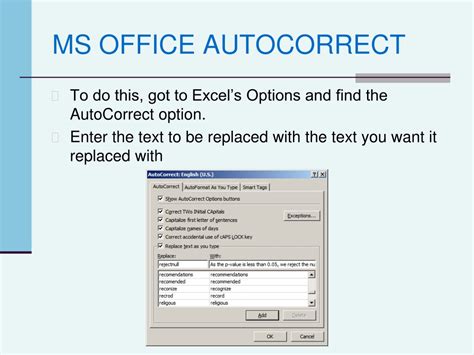 ppt efficient text replacement using autocorrect in ms office and sas