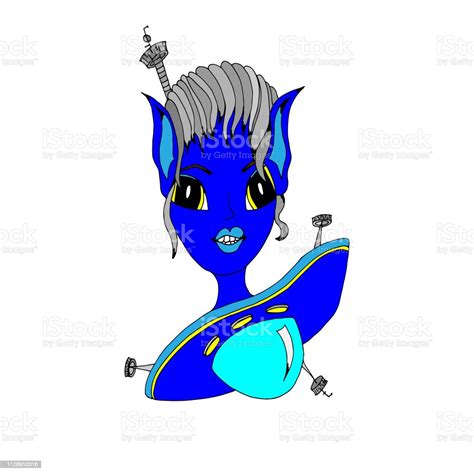 여성 외계인 Ufo의 얼굴입니다 손으로 그린 환각 인쇄 0명에 대한 스톡 벡터 아트 및 기타 이미지 0명 강렬하고 밝은