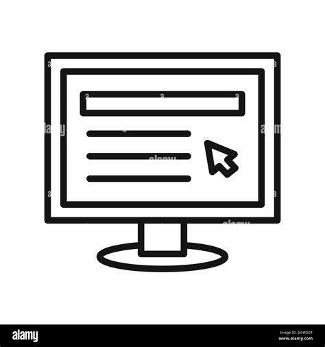 Browser Icon Black Line Art Vector In Black And White Outline Set Collection Sign Stock Vector