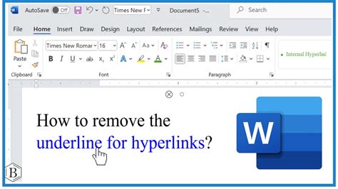 Remove Underline From Hyperlinks In Microsoft Word YouTube