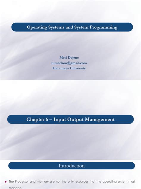 OS - Chapter - 6 - Input Output Management | PDF | Cache (Computing) | Input/Output