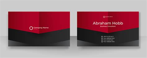 현대 우아한 간단한 깨끗한 빨간색과 검은 색 명함 디자인 벡터 템플릿 창조적 인 전문 기술 기업 스타일 0명에 대한 스톡 벡터