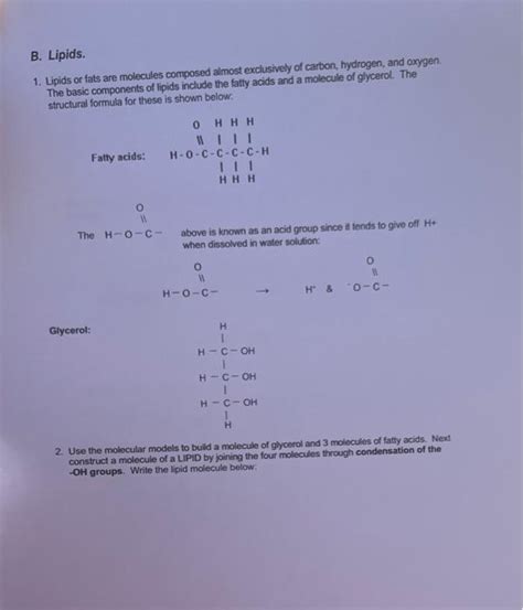 Solved B Lipids Lipids Or Fats Are Molecules Composed Chegg