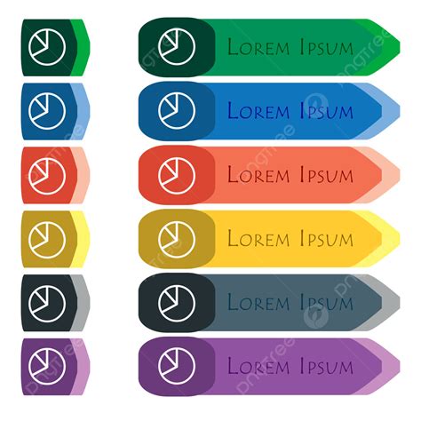Colorful Pie Chart Button Icons With Flat Design Photo Background And
