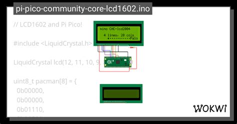 Pi Pico Community Core Lcd1602 Ino Copy Wokwi ESP32 STM32 Arduino Simulator